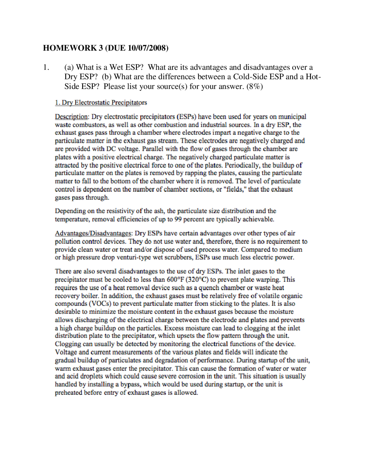 Homework 3 With Resolution Air Pollution Control Design Env 4121