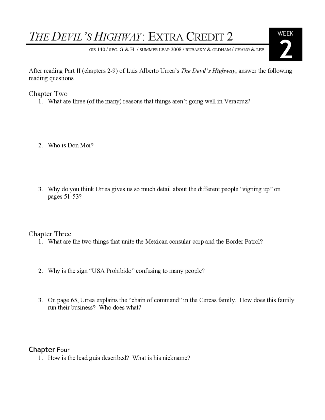 The Devil Highway Writing Ready Assignment 2 Gis 140 Docsity