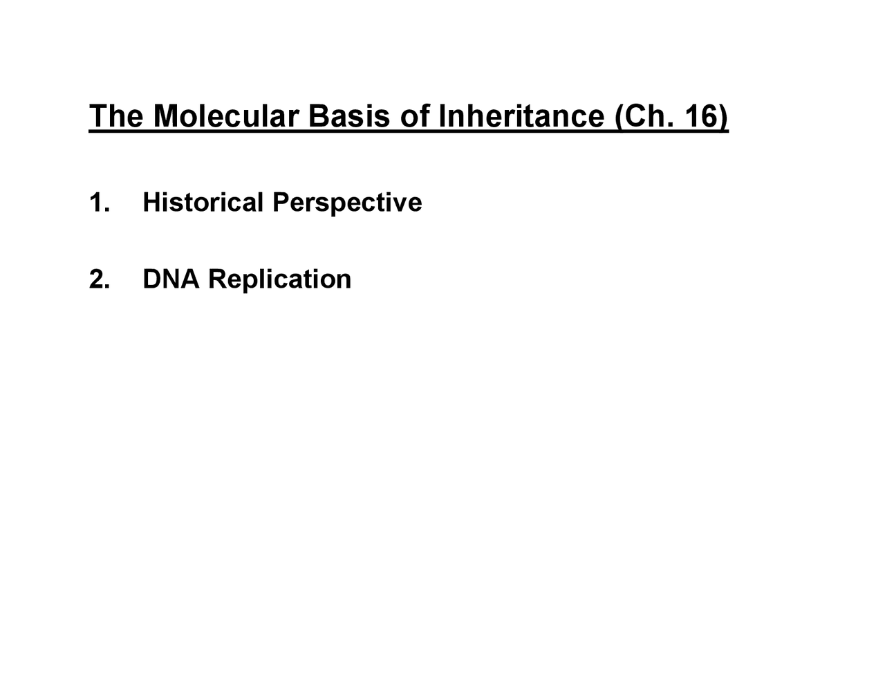 The Molecular Basis Of Inheritance Lecture Slides Bsc 2011 Docsity