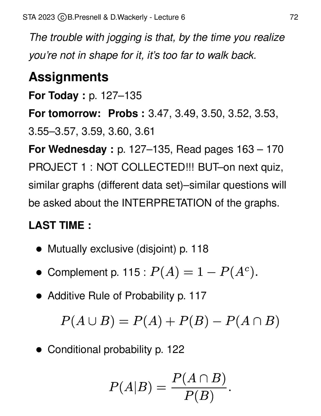 Mutually Exclusive, Additive Rule of Probability, Complement | STA 2023 ...