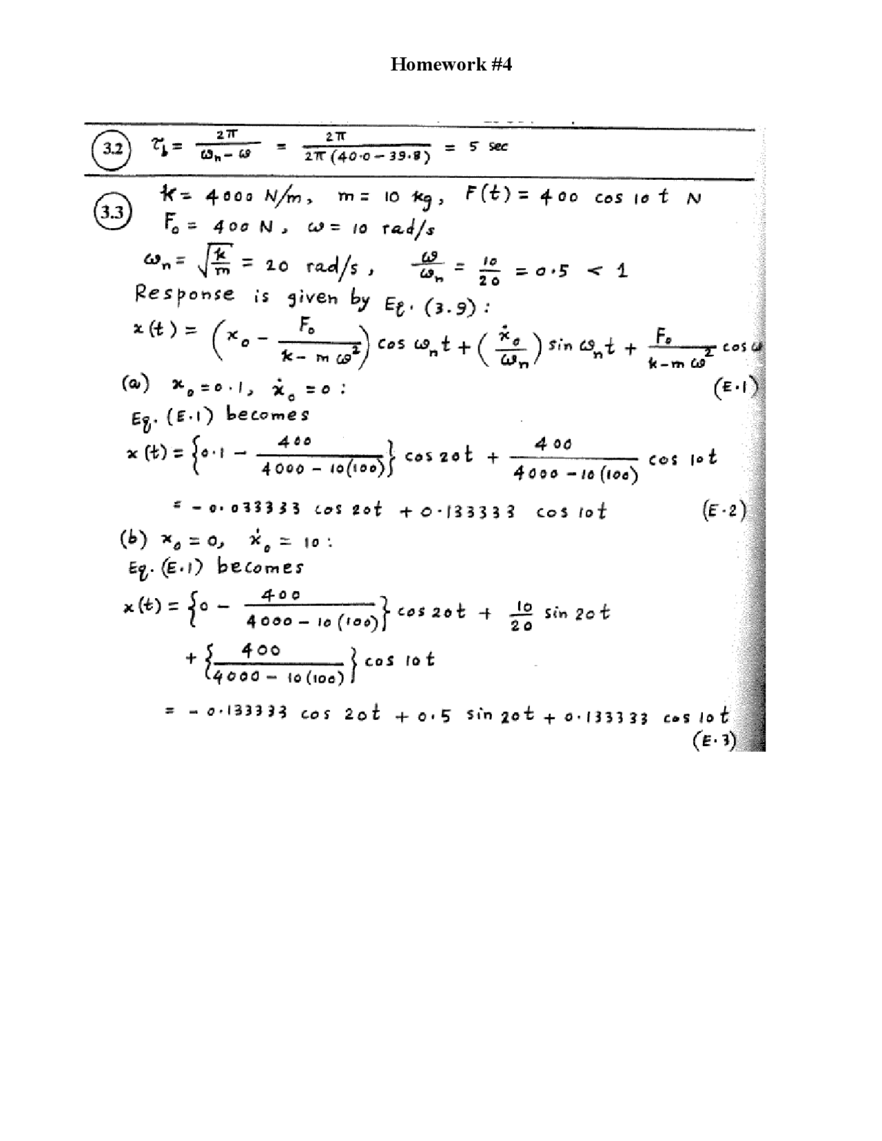 Assignment 4 With Solution Dynamics Of Machines Mae 315 Docsity