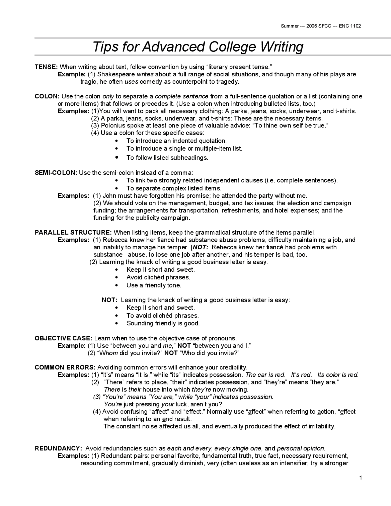 Tips for Advanced College Writing - Argument and Persuasion | ENC 1102 ...