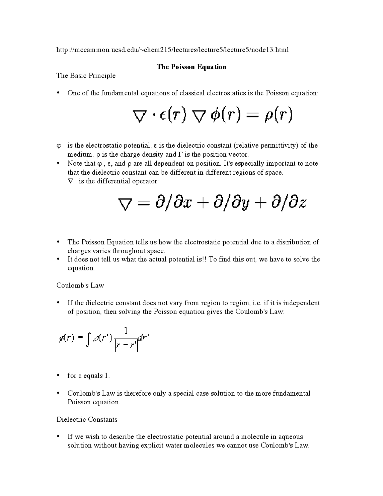 The Poisson Equation - Lecture Notes | BIOEN 457 - Docsity