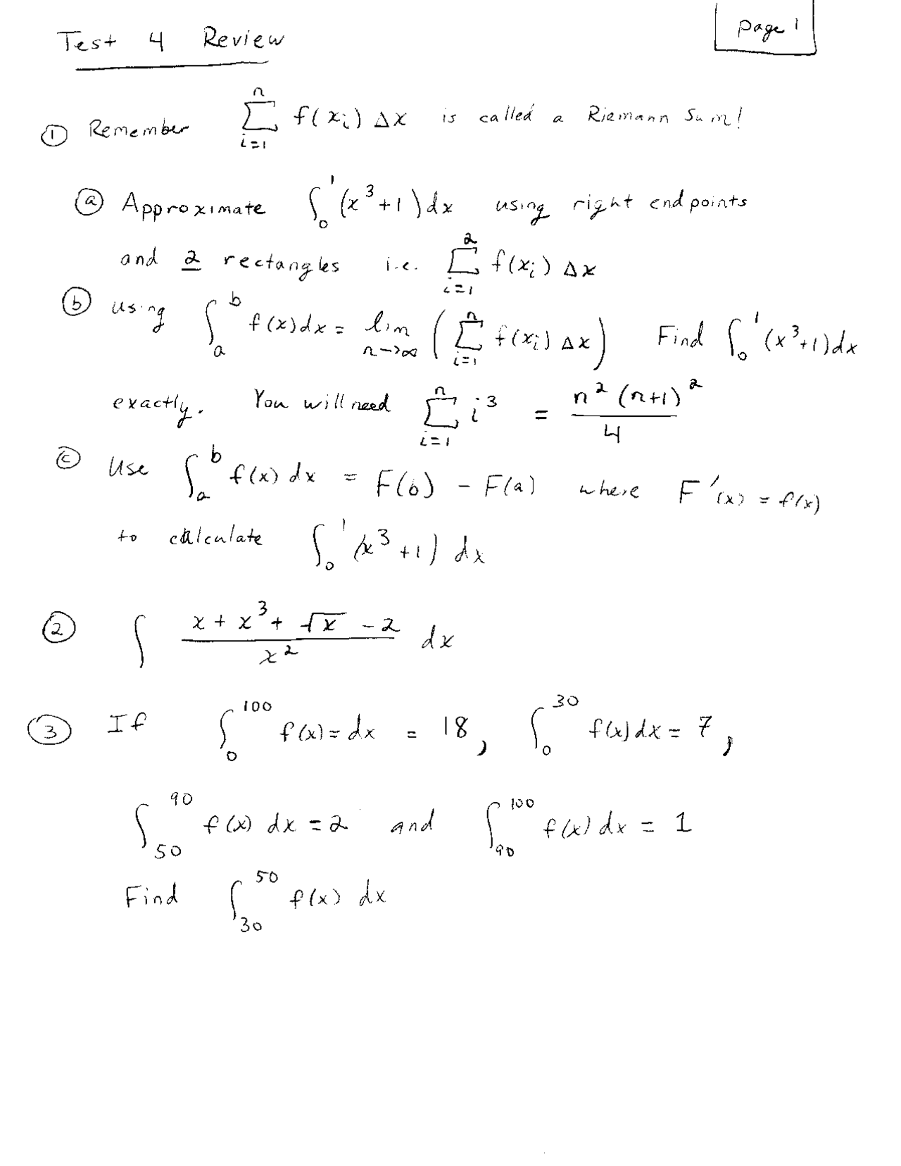 Solved 10 Questions Of Calculus I Test 4 Ma 141 Docsity