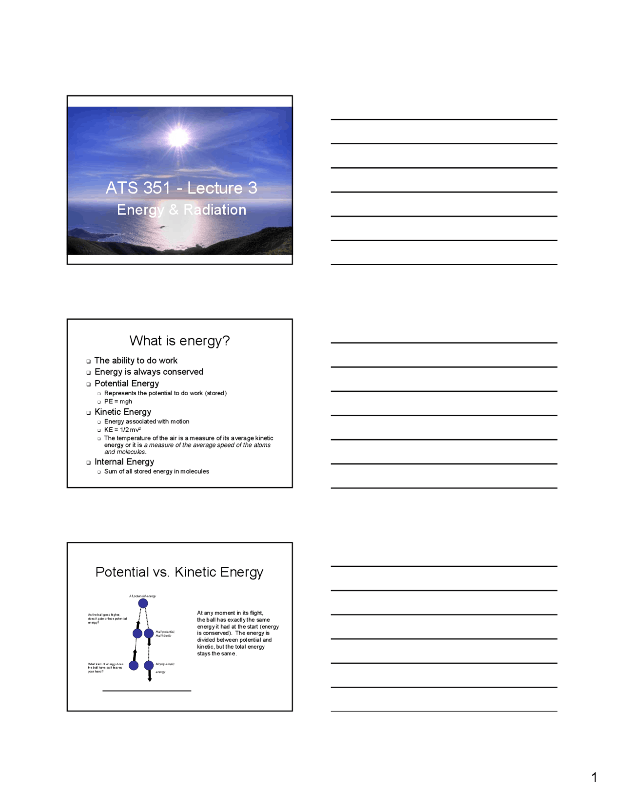 Class Notes For Energy And Radiation Slides What Is Energy Ats 351