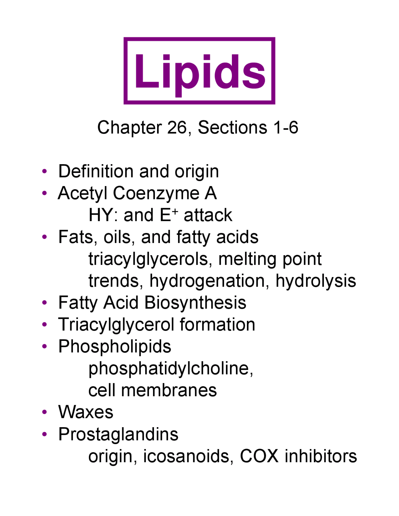 Lipids - Lecture Notes - Organic Chemistry | CHEM 239 - Docsity