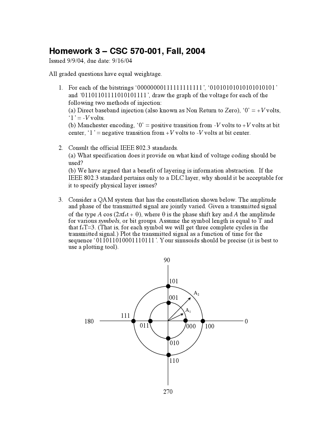 Homework 3 Questions For Computer Networks Csc 570 Docsity
