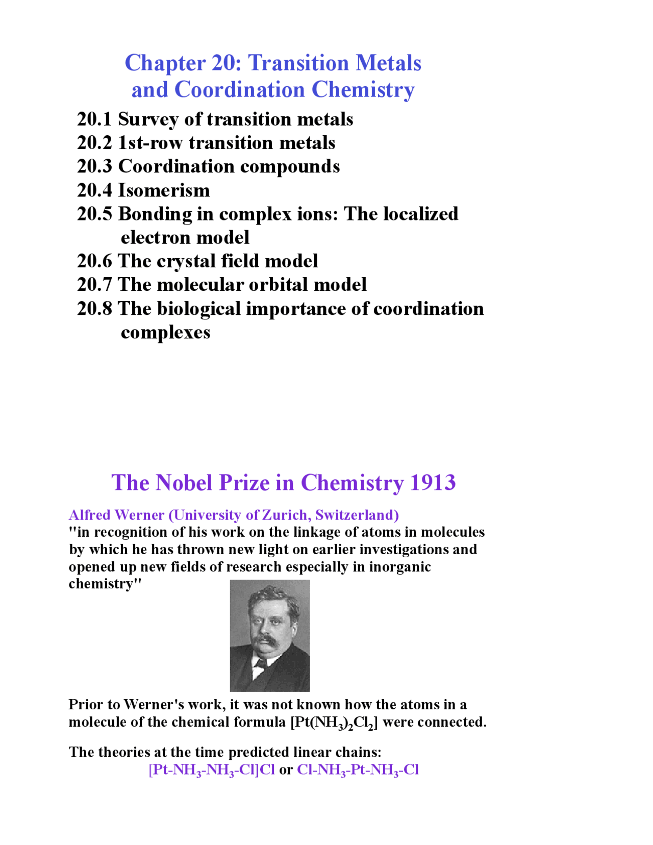 Transition Metals And Coordination Chemistry Notes Chem 162 Docsity