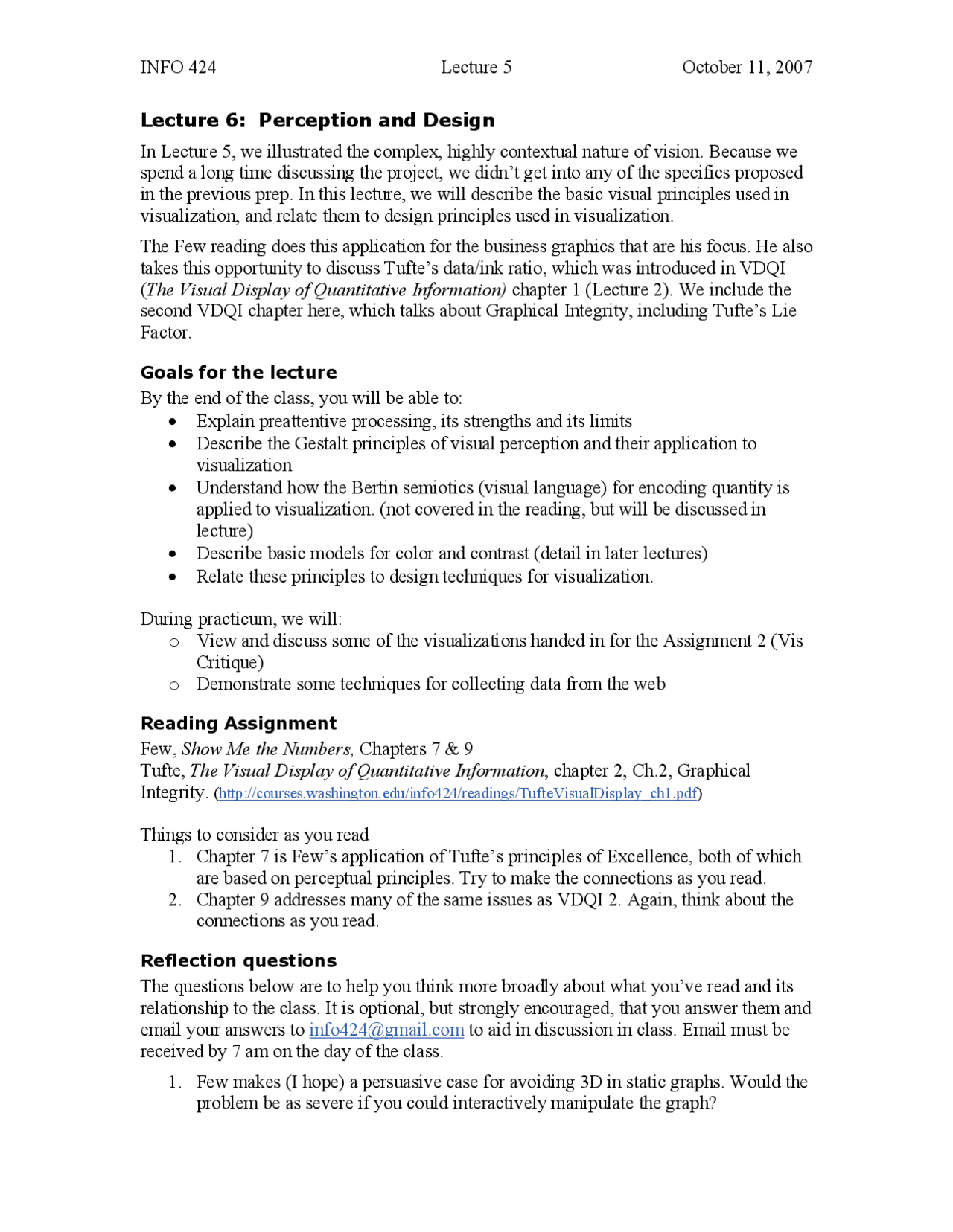 Notes On Perception And Design Information Visualization And