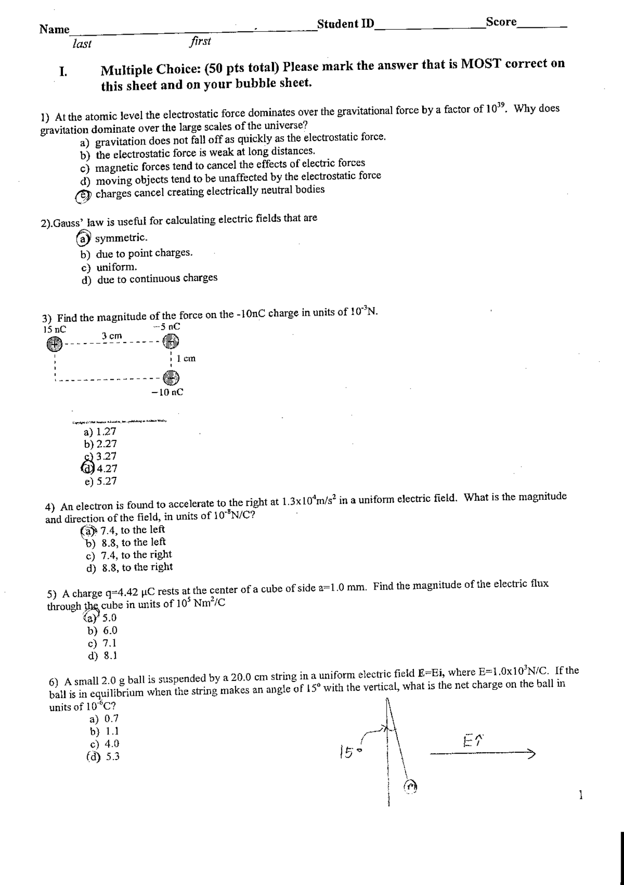 Multiple-choice questions with solutions of physical chemistry | PHYS ...