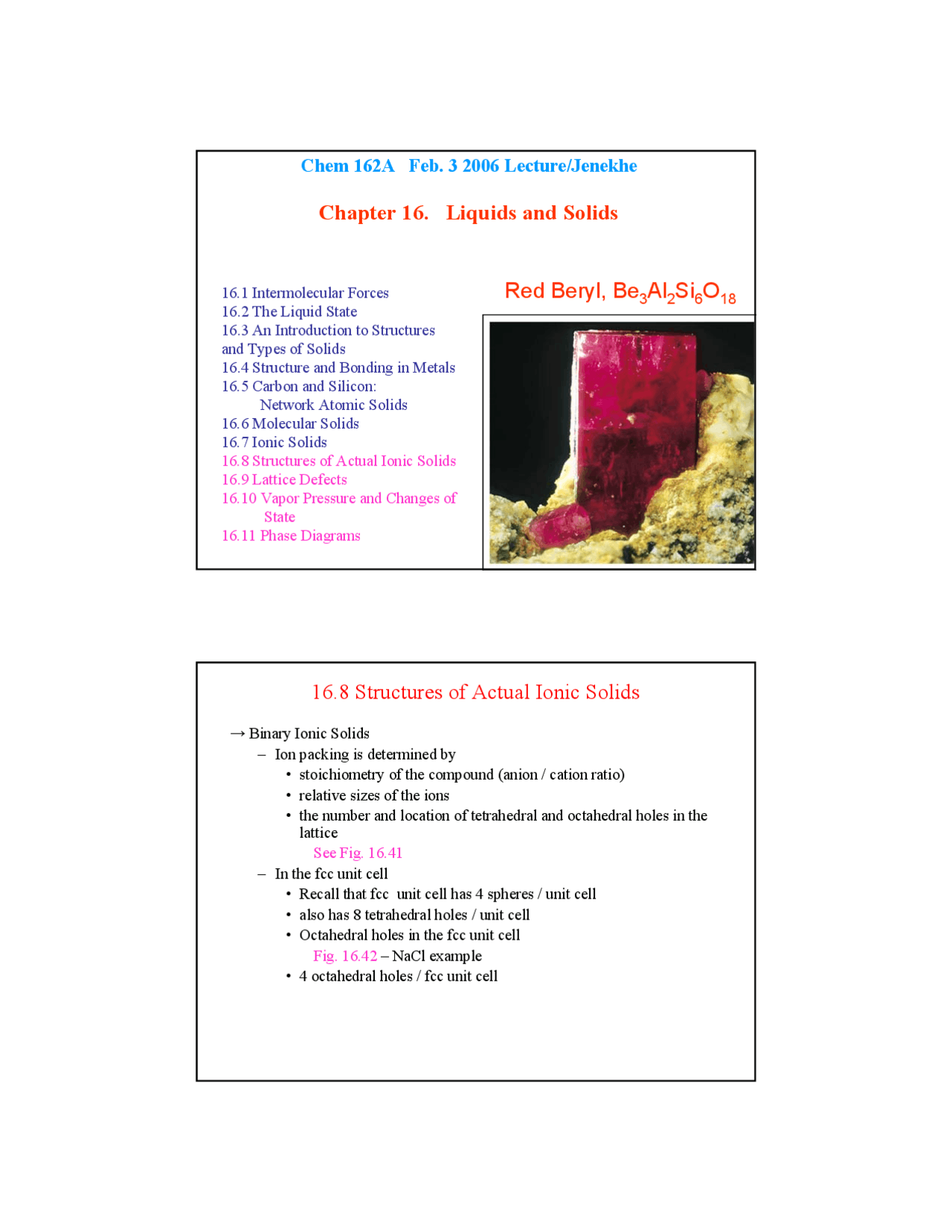 Lecture Slides On Liquids And Solids General Chemistry Chem 162