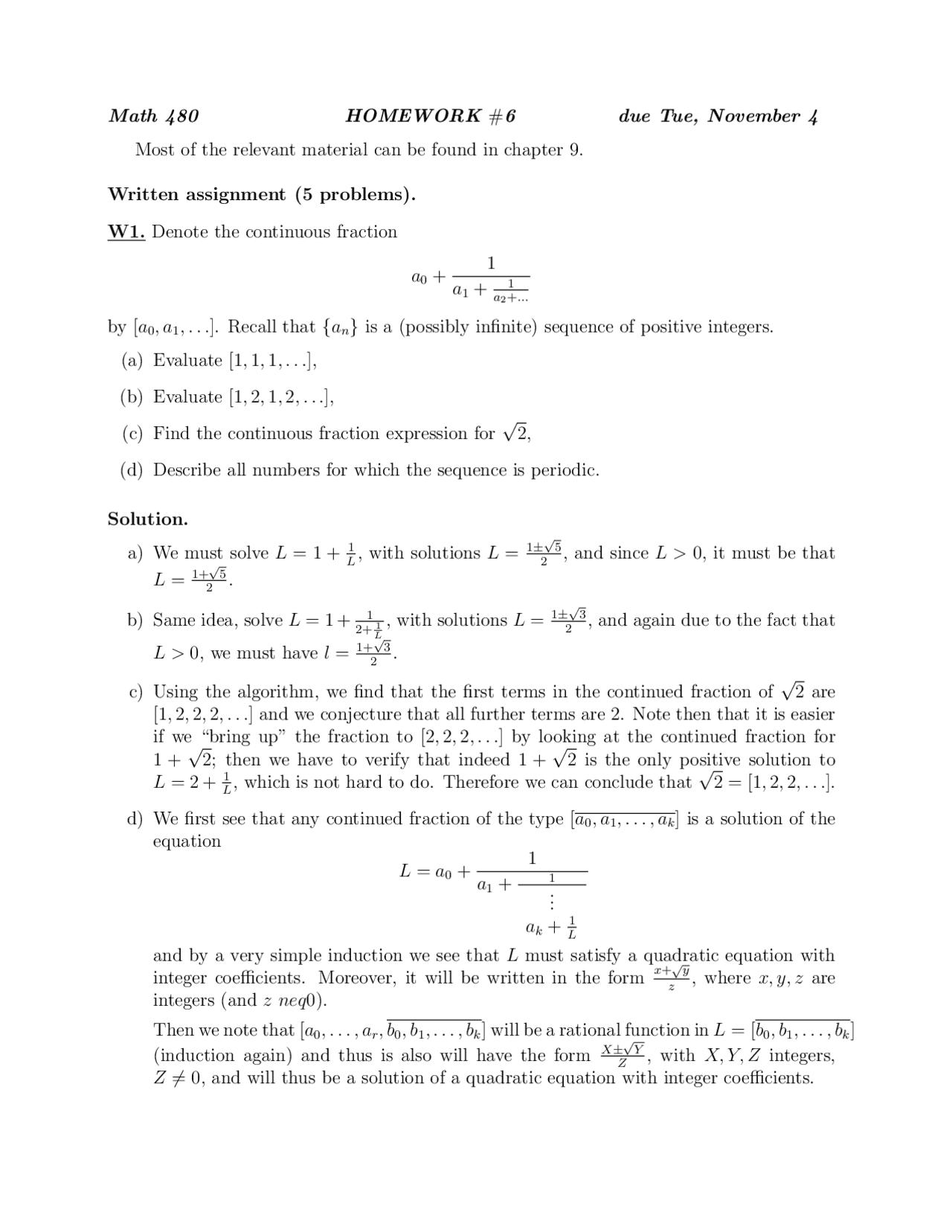 Homework 6 Problems Topics For Undergraduate Math 480 Docsity