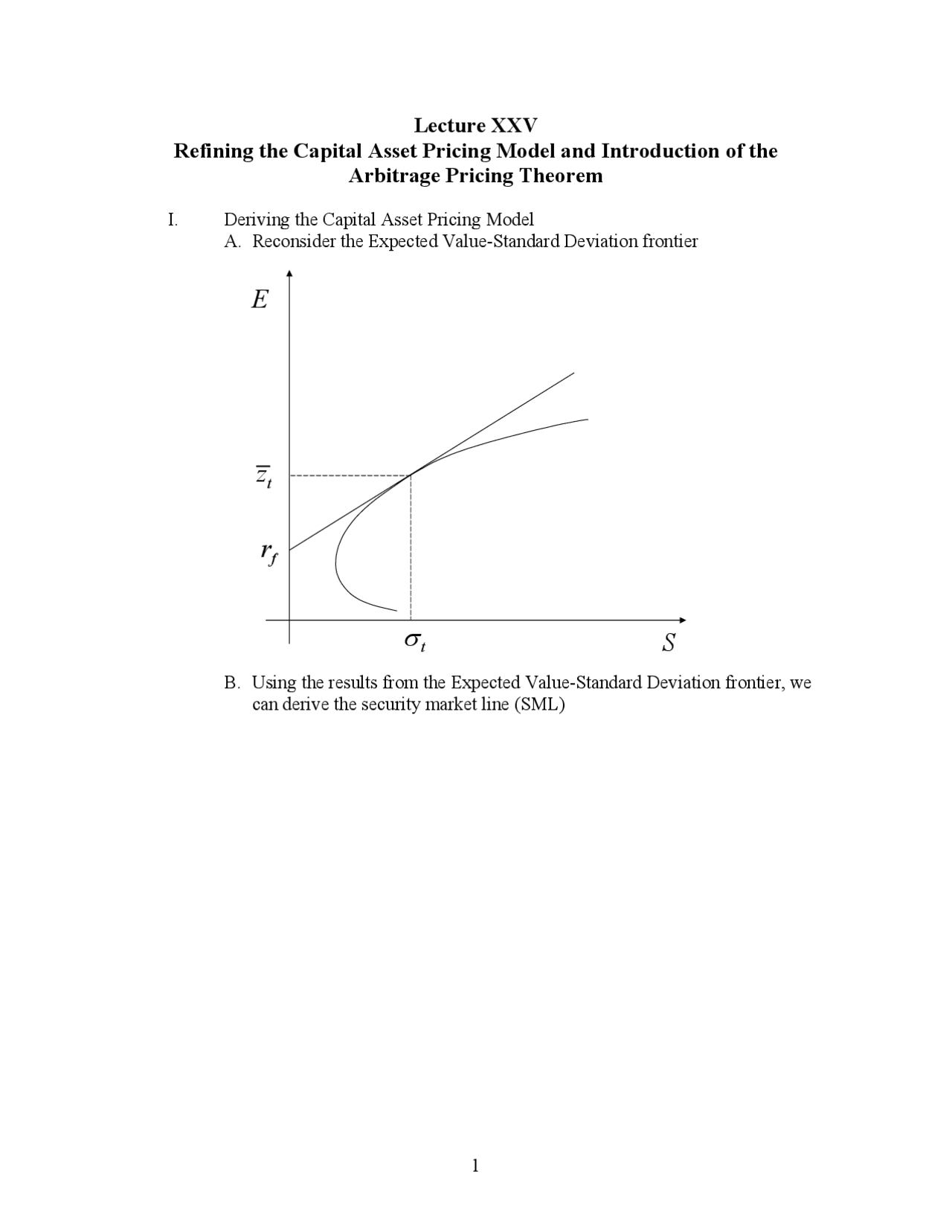 Refining The Capital Asset Pricing Model And Introduction Of Arbitrage