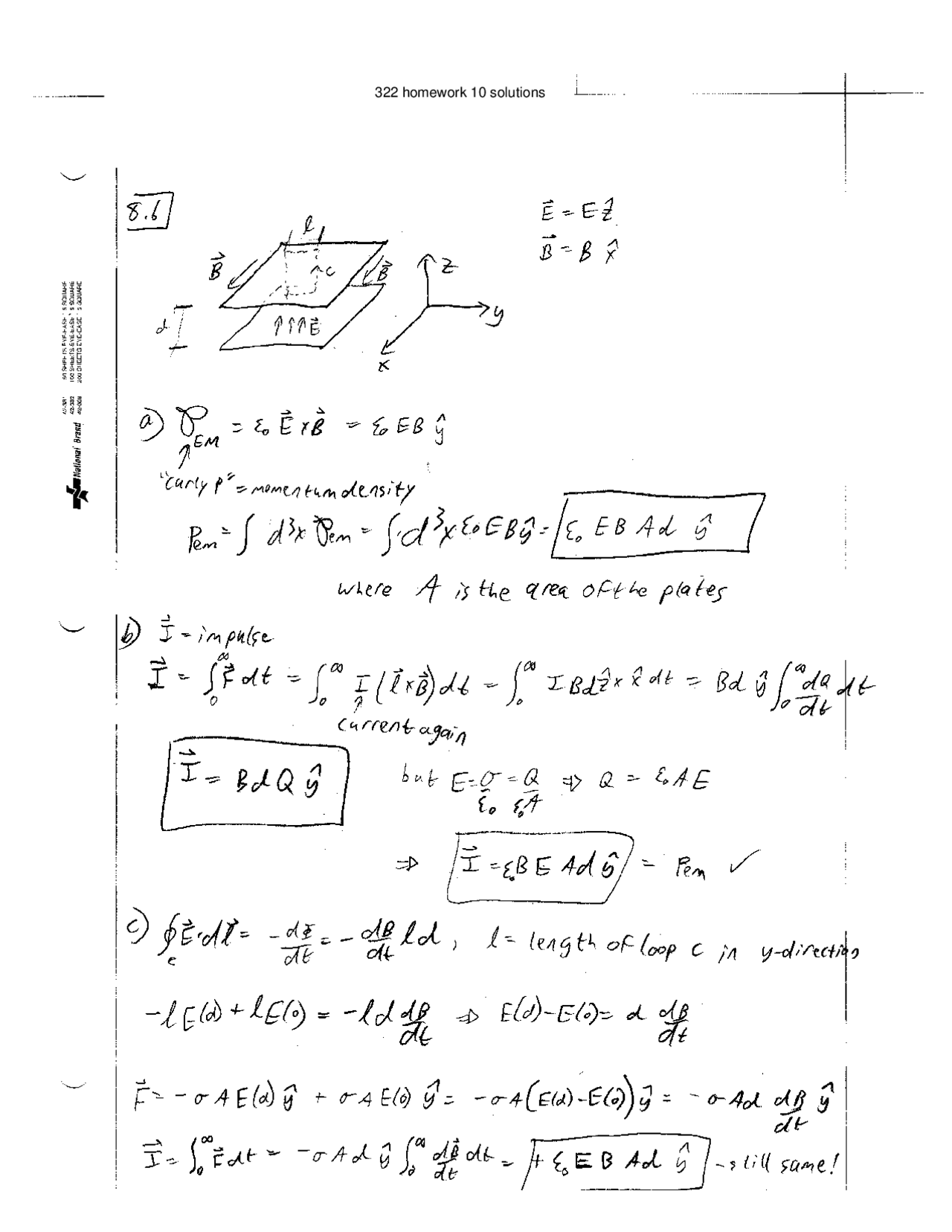 Solved Problems On Electromagnetism Assignment 10 Phys 322
