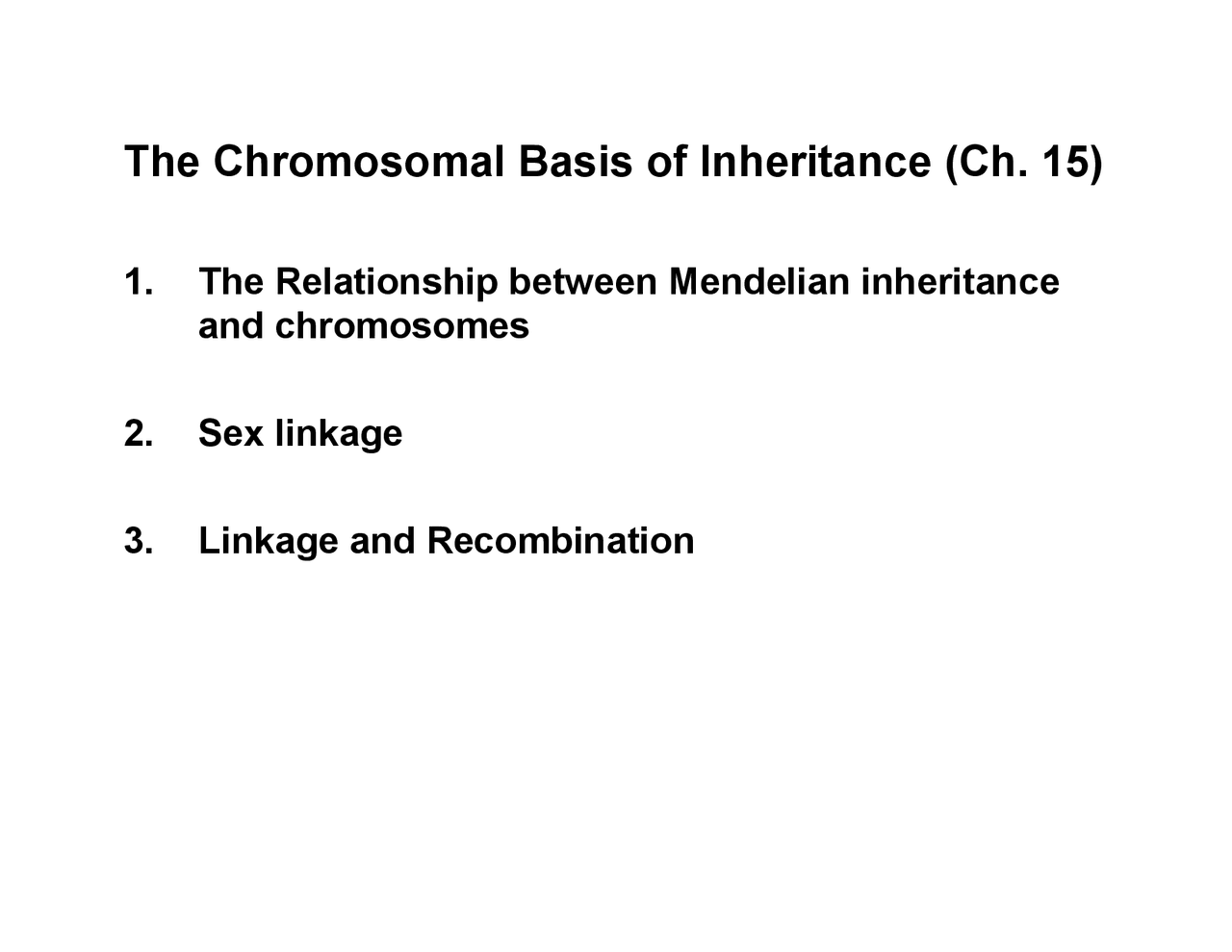 The Chromosomal Basis Of Inheritance Lecture Notes Bsc 2011 Docsity