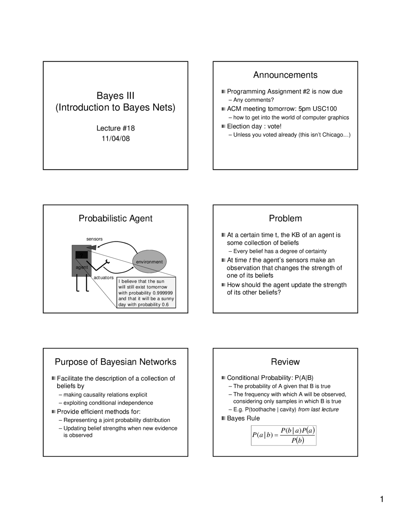 Bayes Iii Introduction To Bayes Nets Artificial Intelligence Cs 440 Docsity