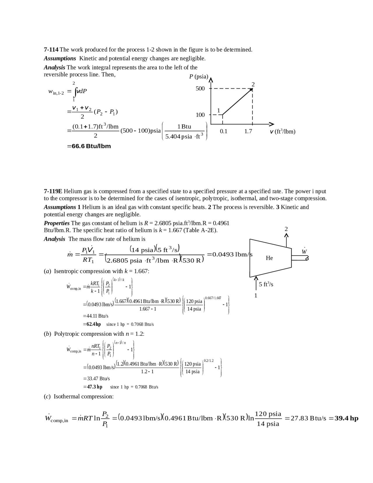 5 Problems On Engineering Thermodynamics I With Solution Mae 301