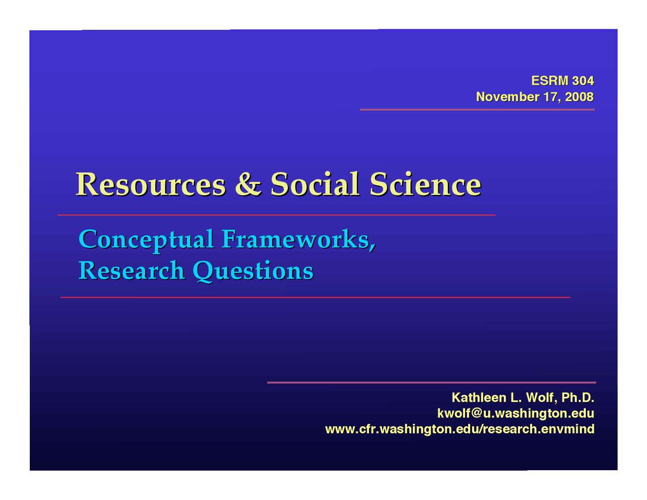 Resources And Social Science Notes Esrm 304 Docsity