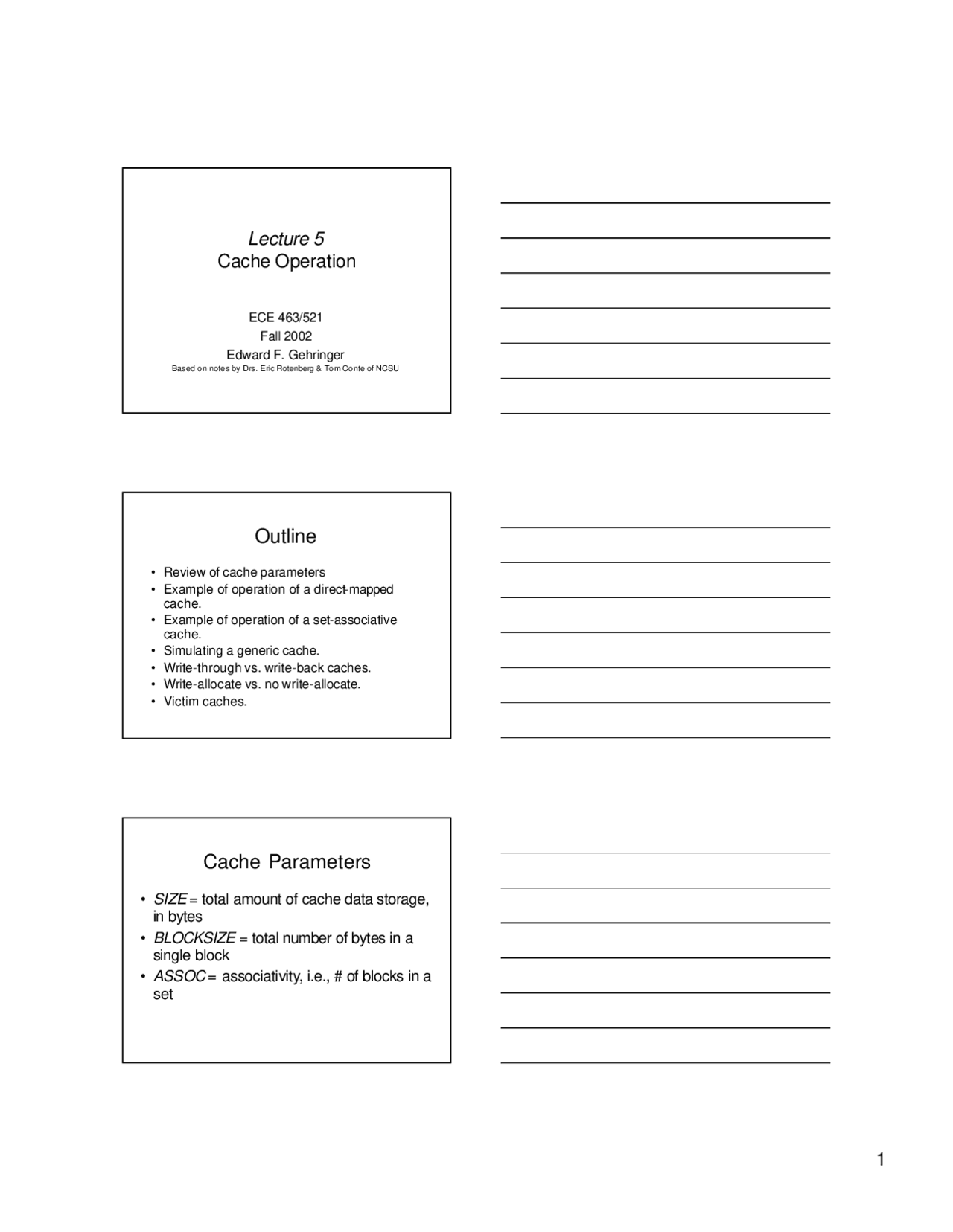 Cache Operation - Advanced Microprocessor Systems Design | ECE 463 - Docsity