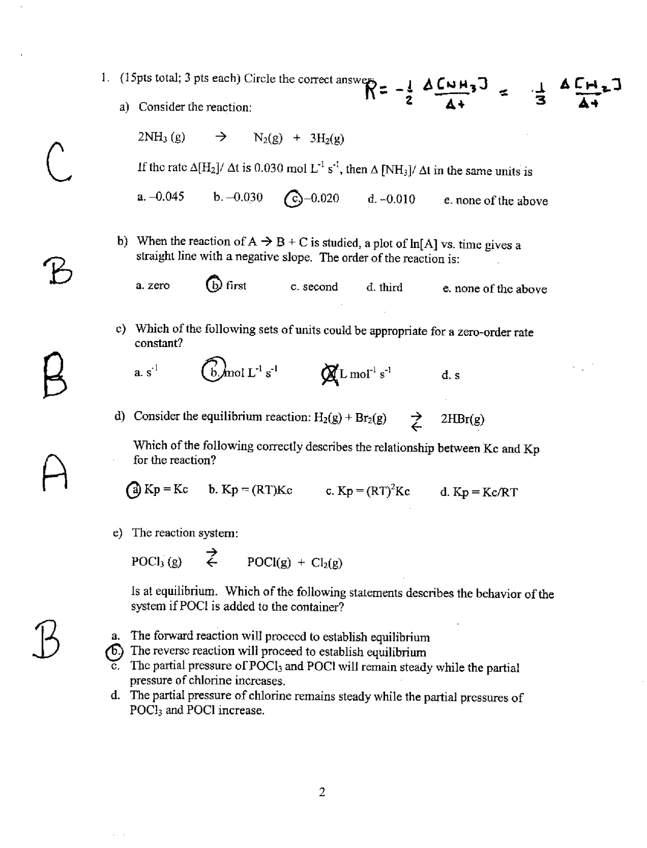 General Chemistry Problems With Solutions Chem 162 Docsity