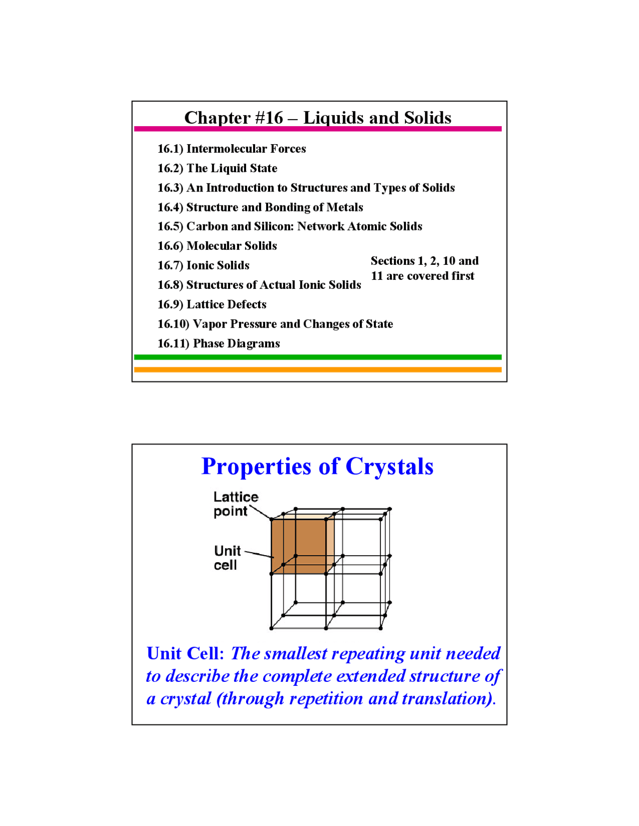 Lecture Slides On Liquids And Solids General Chemistry Chem 162