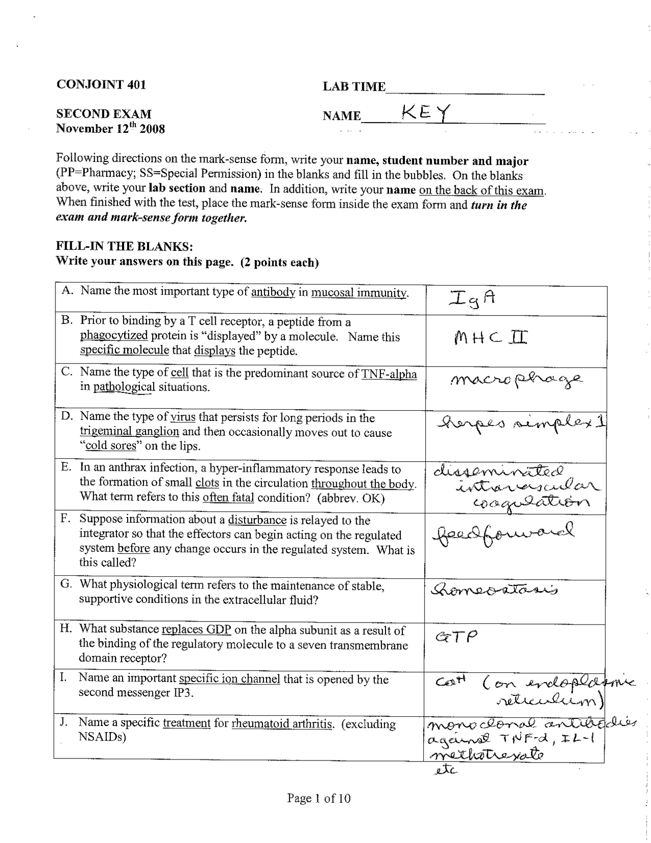 Exam 2 Questions With Solution Human Anatomy And Physiology Conj