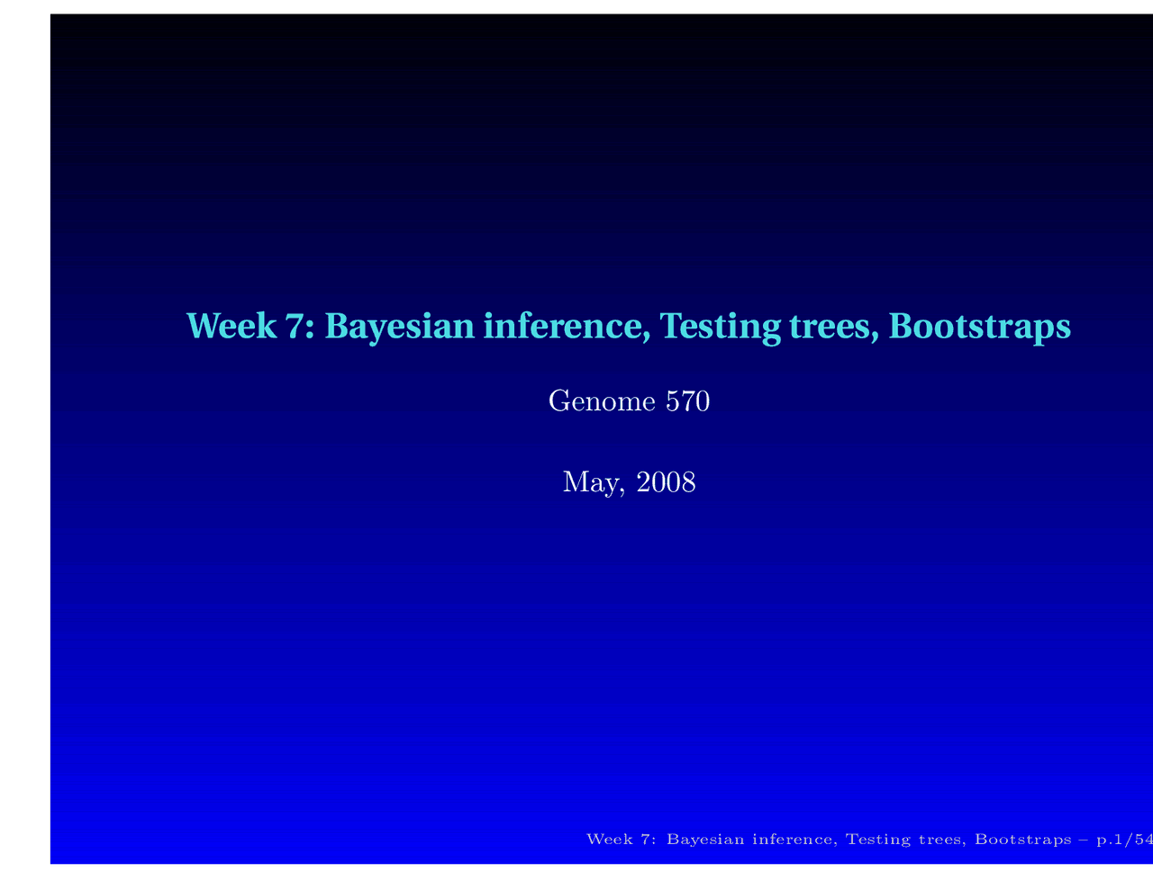 Bayesian Inference Testing Trees Bootstraps Genome Genome 570