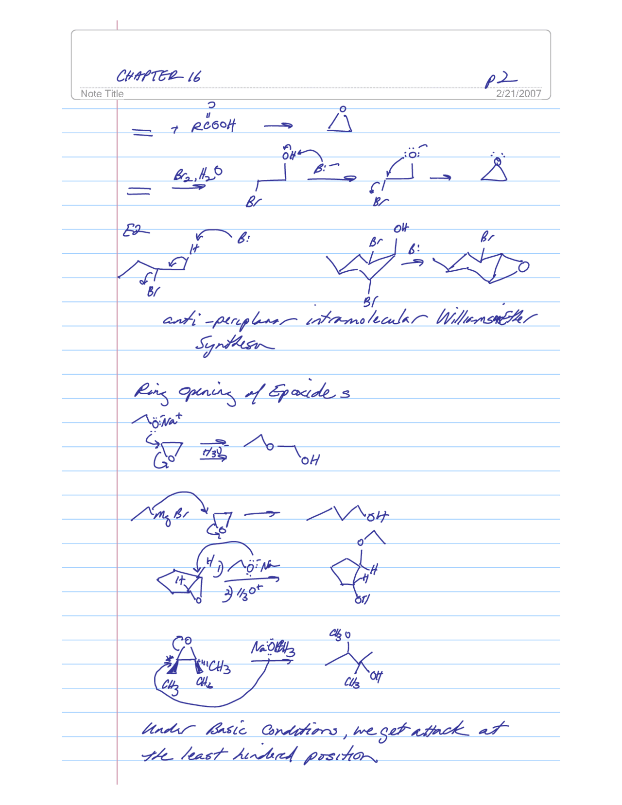 Handwritten Notes for Exam - Organic Chemistry | CHEM 238 | Study notes ...