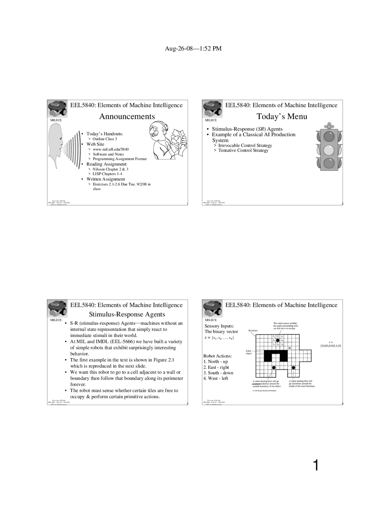 Lecture Slides On Elements Of Machine Intelligence Announcements