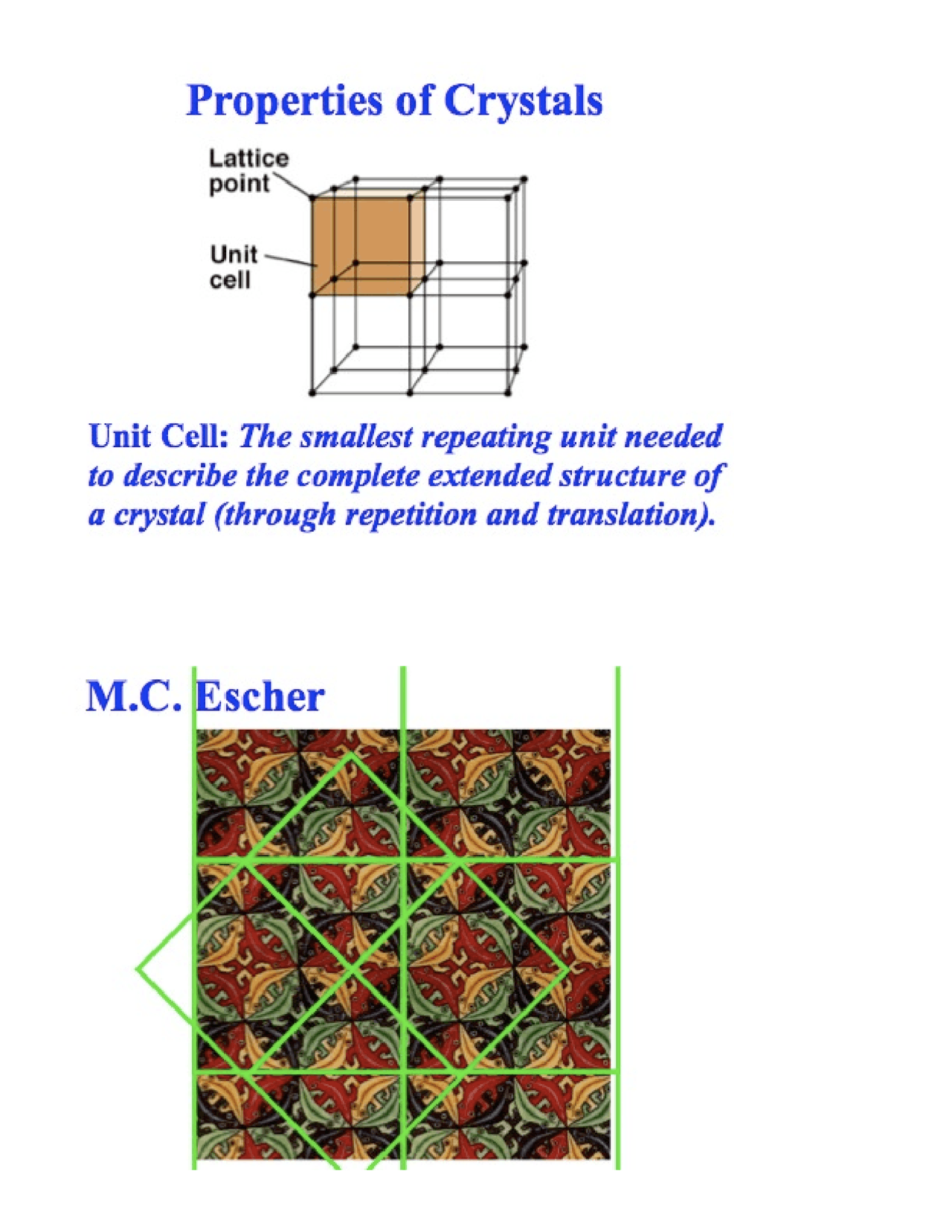 Properties of Crystals - General Chemistry - Handout | CHEM 162 - Docsity