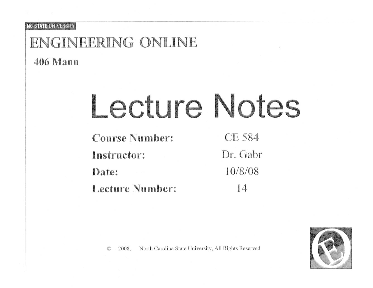 Lecture Handout For Exam Hydraulics Of Groundwater Ce 584 Docsity