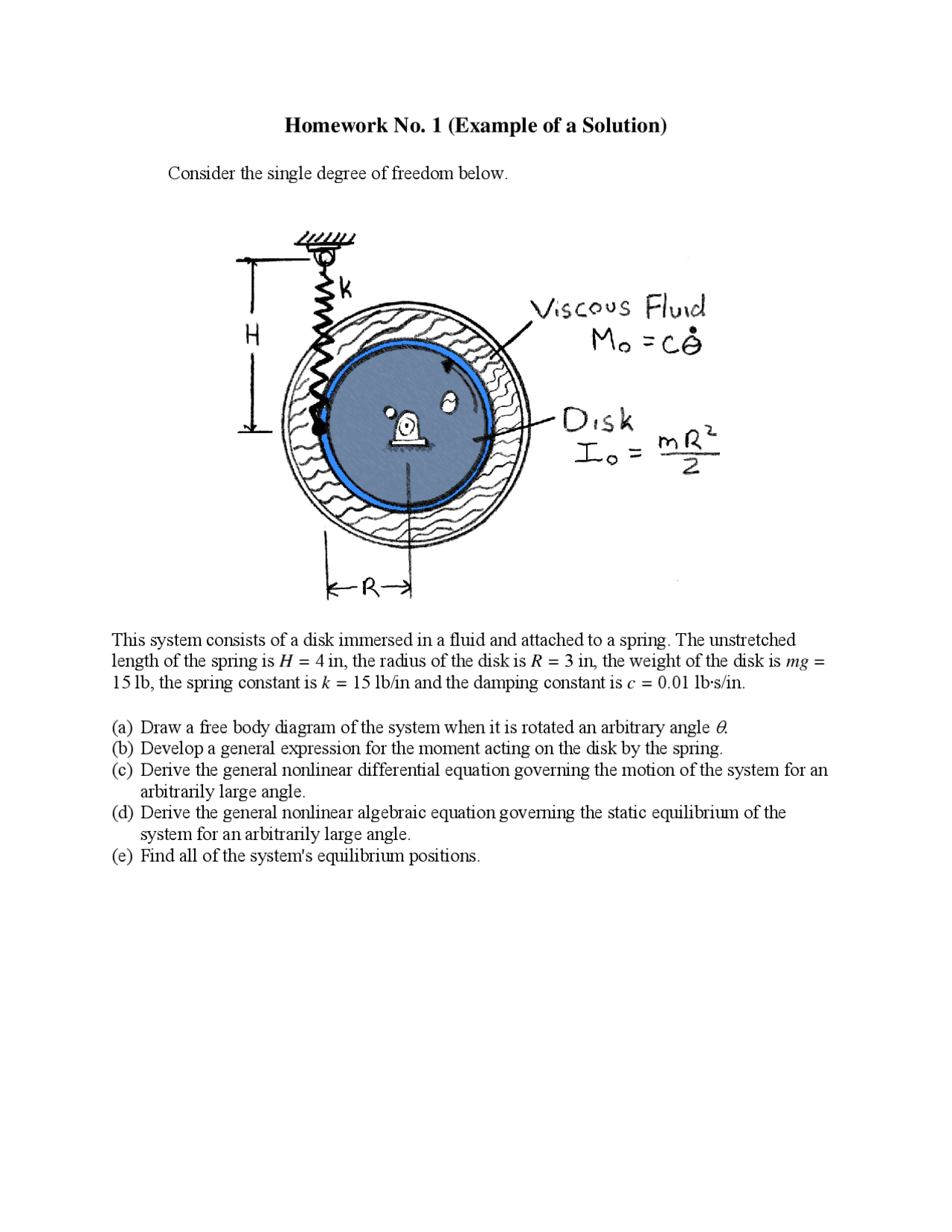 Homework 1 Solutions Dynamics And Controls Mae 461 Docsity