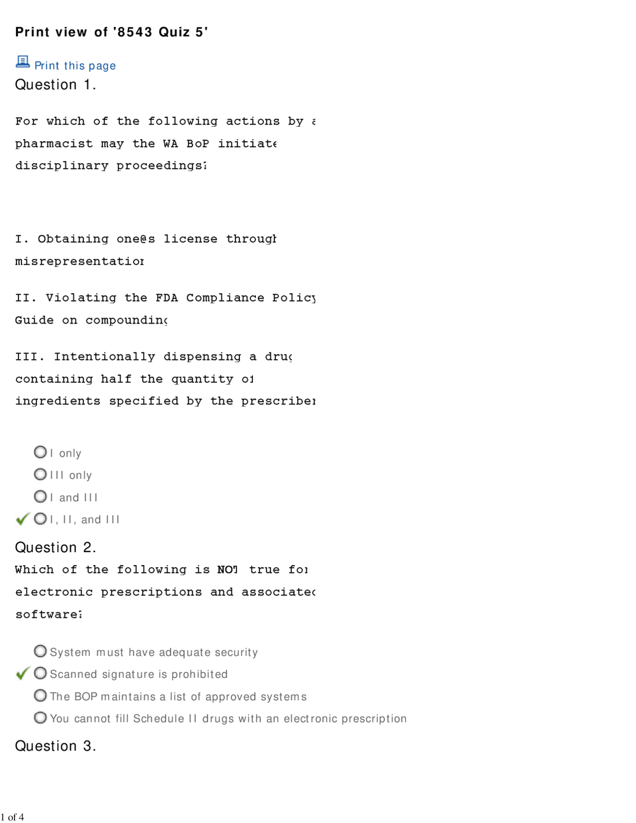 10 Solved MCQs, Quiz 5 - Pharmacy Laws and Ethics | PHARM 543 | Quizzes ...