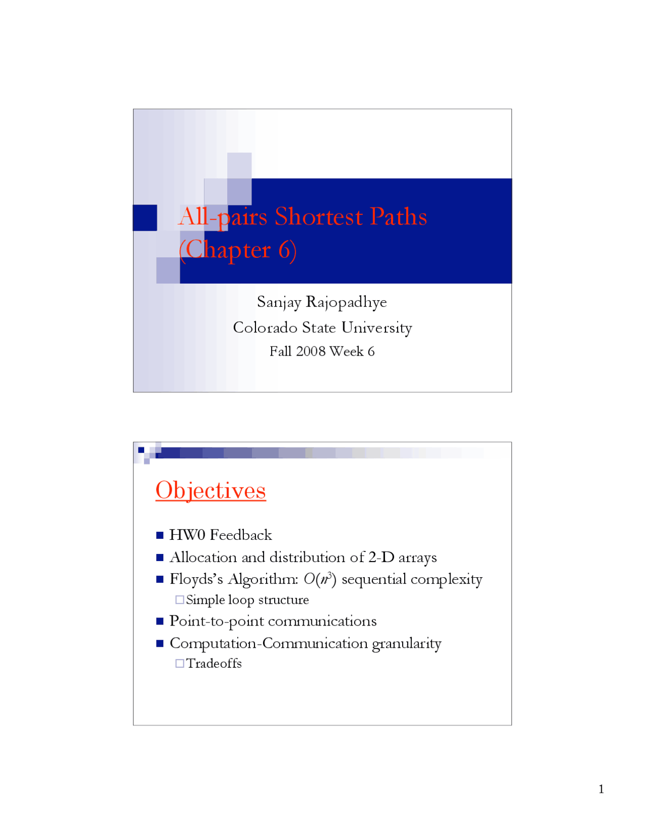 Slides For All Pairs Shortest Paths Cs 475 Docsity