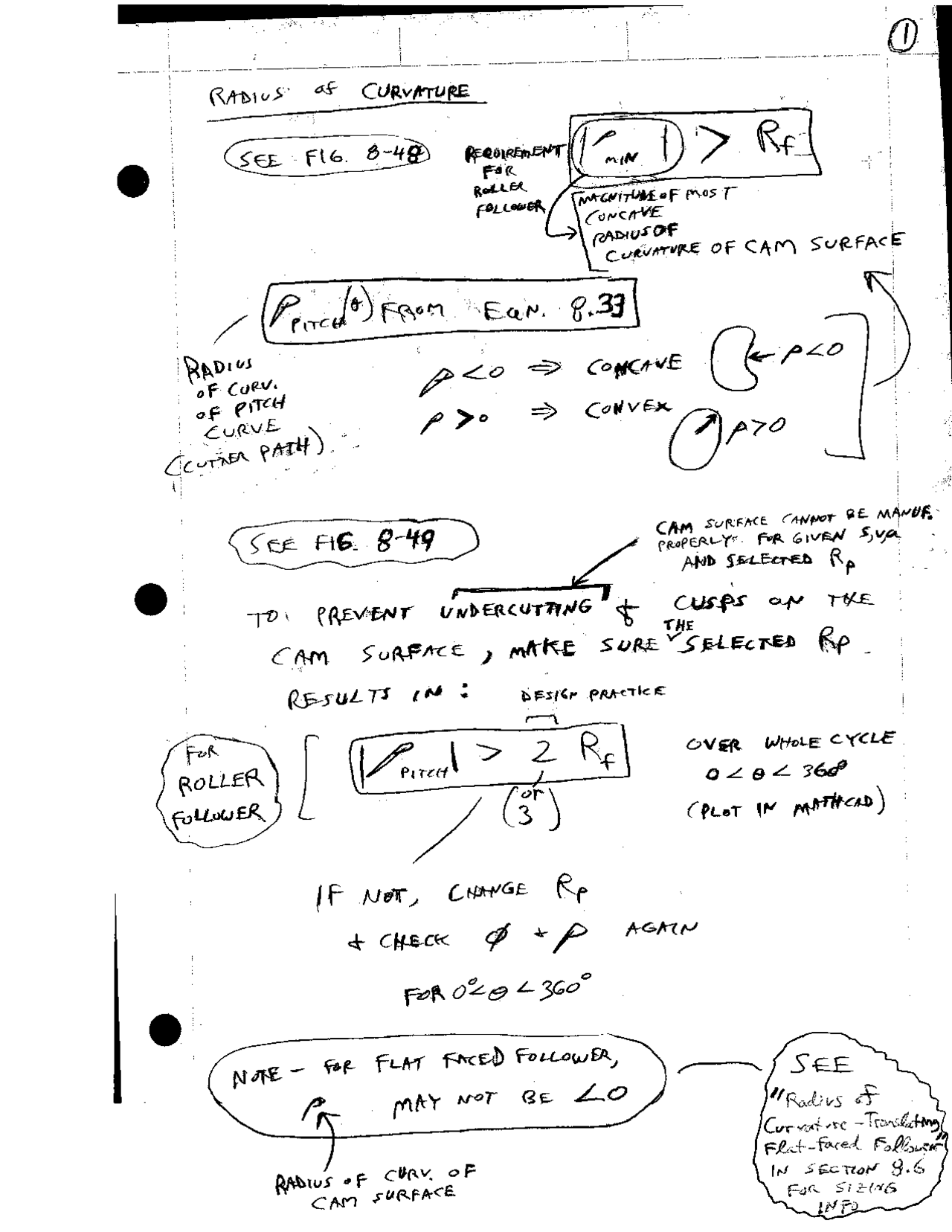 Radius Of Curvature In Dynamics Of Machines Handwritten Notes Mech