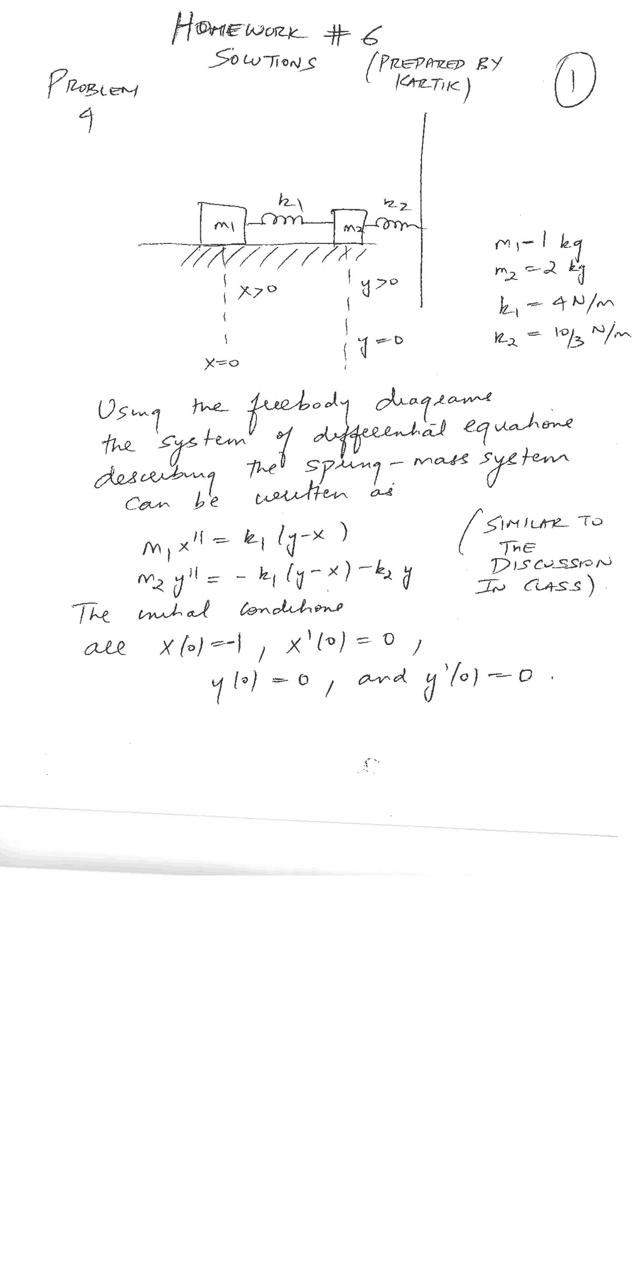Applied Differential Equations I Assignment 6 Solutions Ma 341