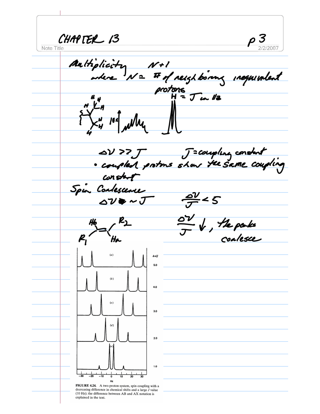 Multiplicity - Organic Chemistry - Class Notes | CHEM 238 - Docsity