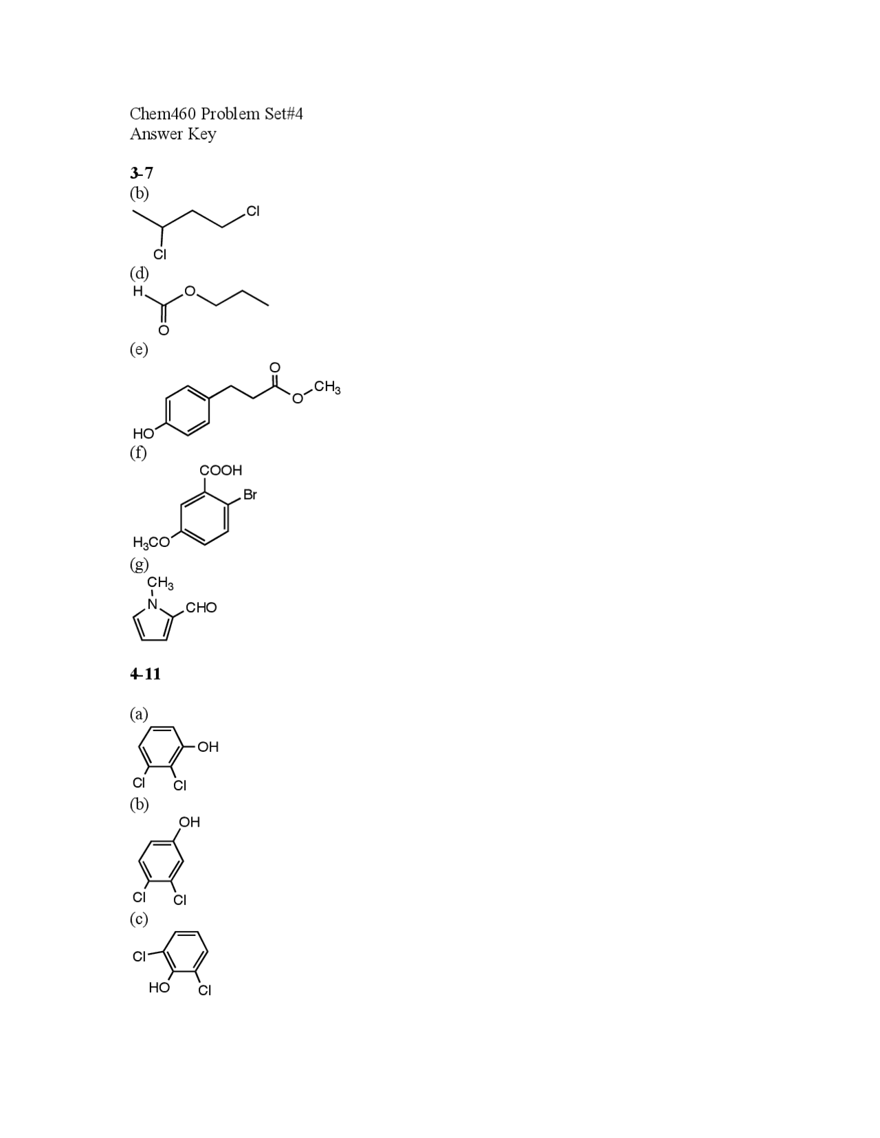 Problem Set 4 Questions Spectroscopic Molecular Identification Chem