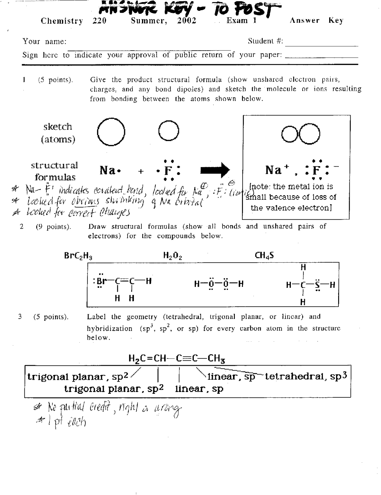 Exam 1 Questions with Answers - Principles of Chemistry II | CHEM 220 ...