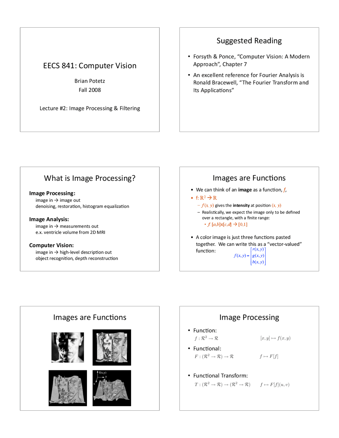 Lecture Slides On Image Processing And Filtering Eecs 841 Docsity 0198