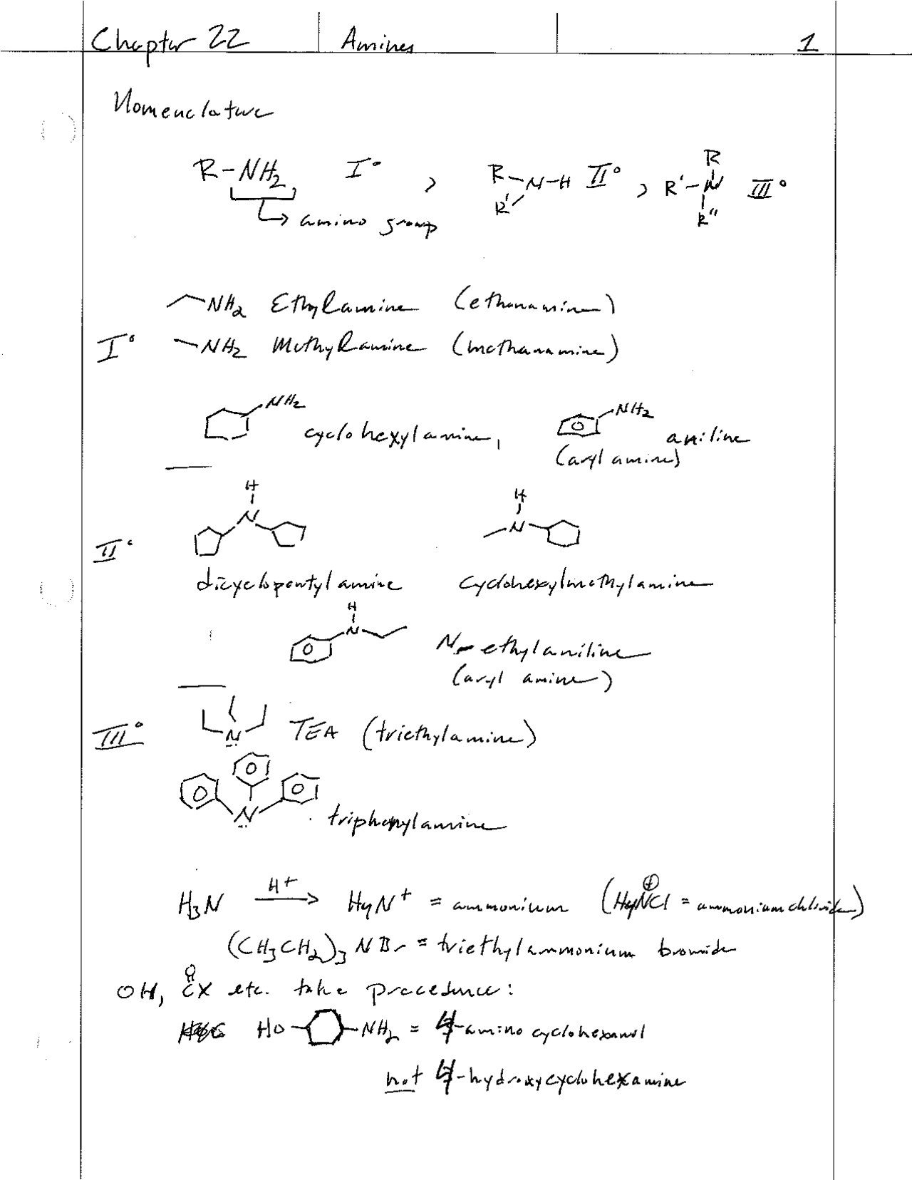 Amines Organic Chemistry Lecture Notes Chem 239 Docsity