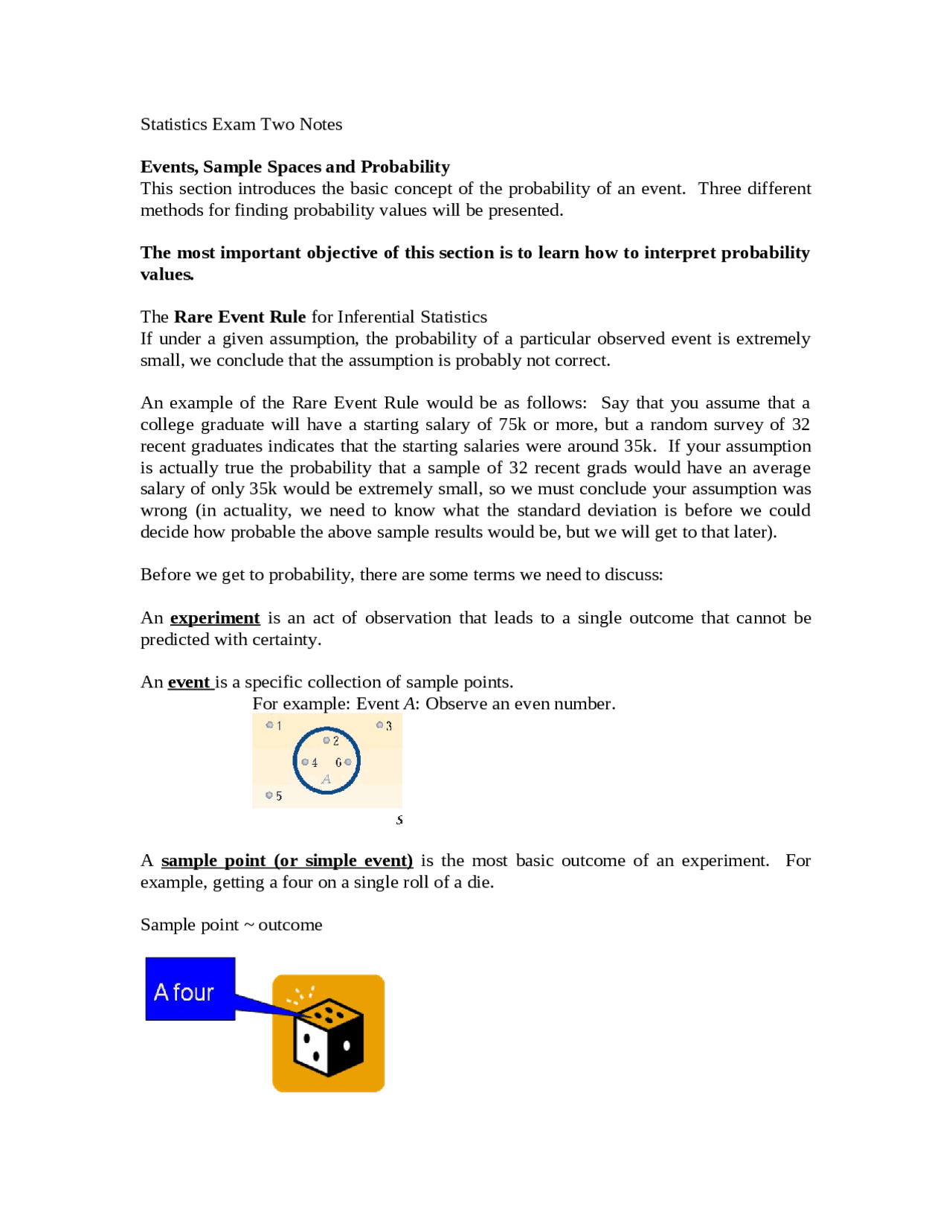 Introduction to Statistics I - Exam 2 Study Guide | STA 2122 | Study ...