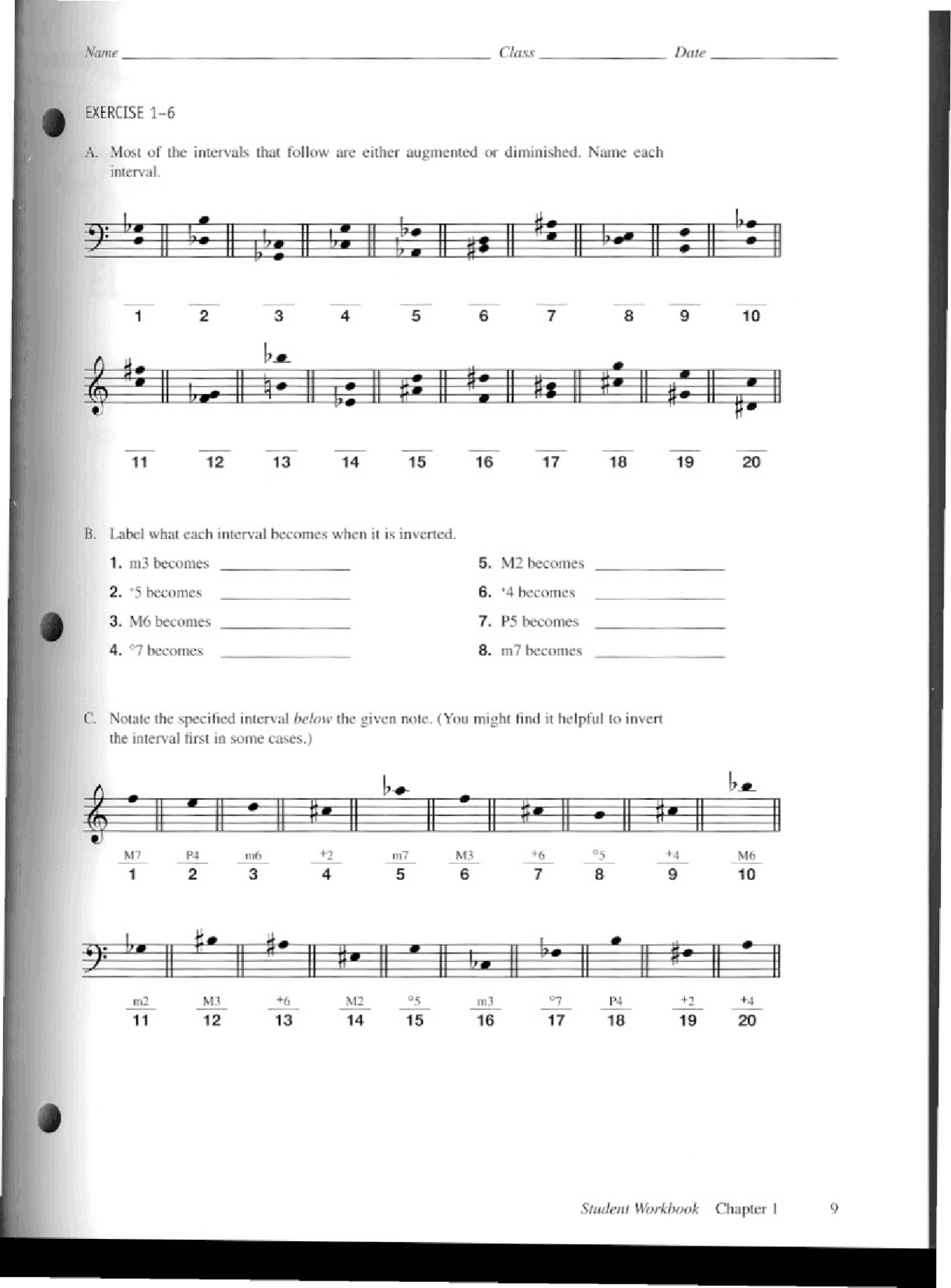 Resolution For Assignment Elementary Music Theory I Muth 1303 Docsity