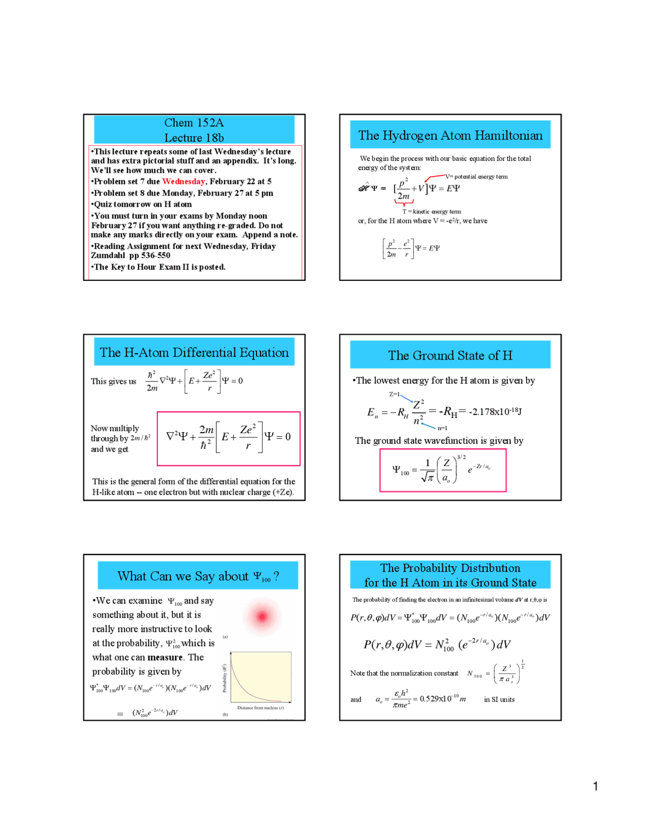 Lecture Slides For Hydrogen General Chemistry Chem 152 Docsity