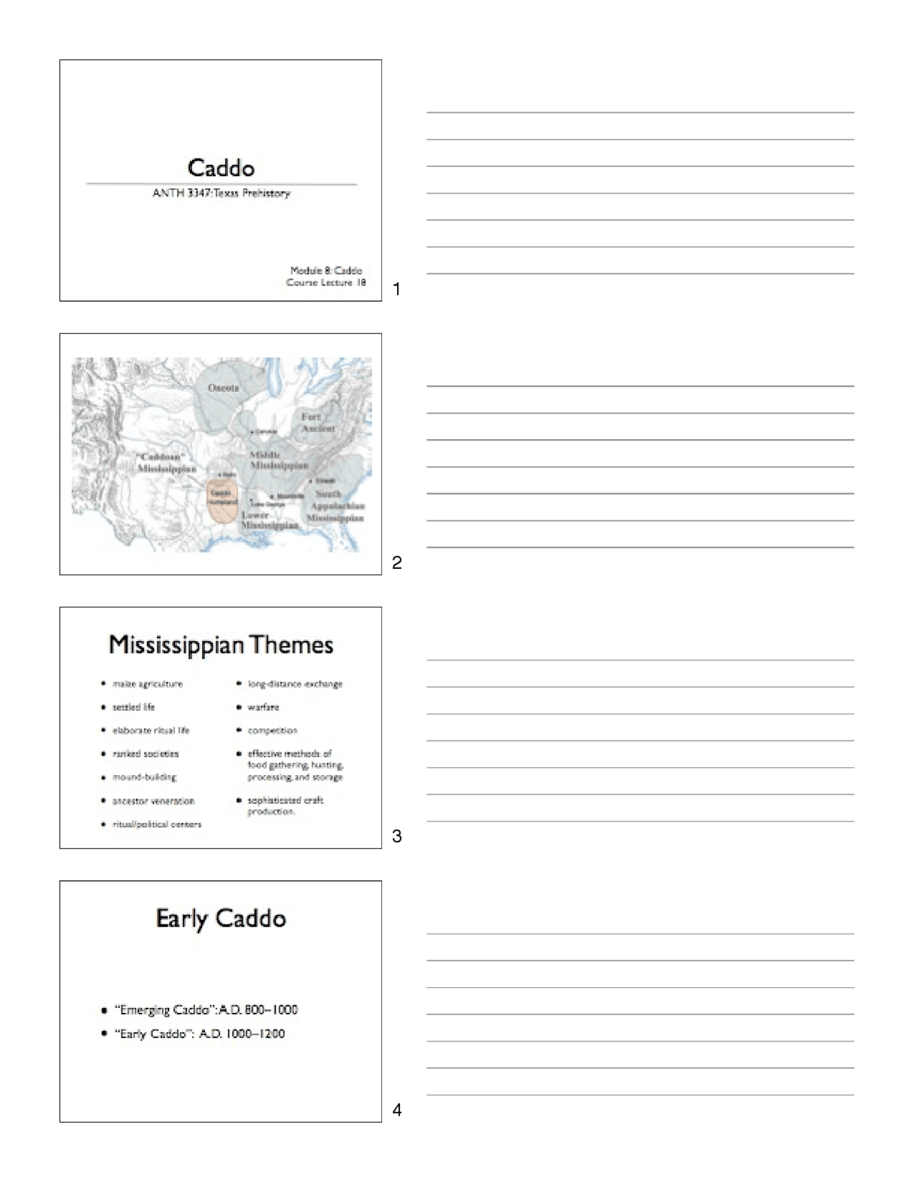 Notes On Caddo Texas Prehistory Anth 3347 Docsity