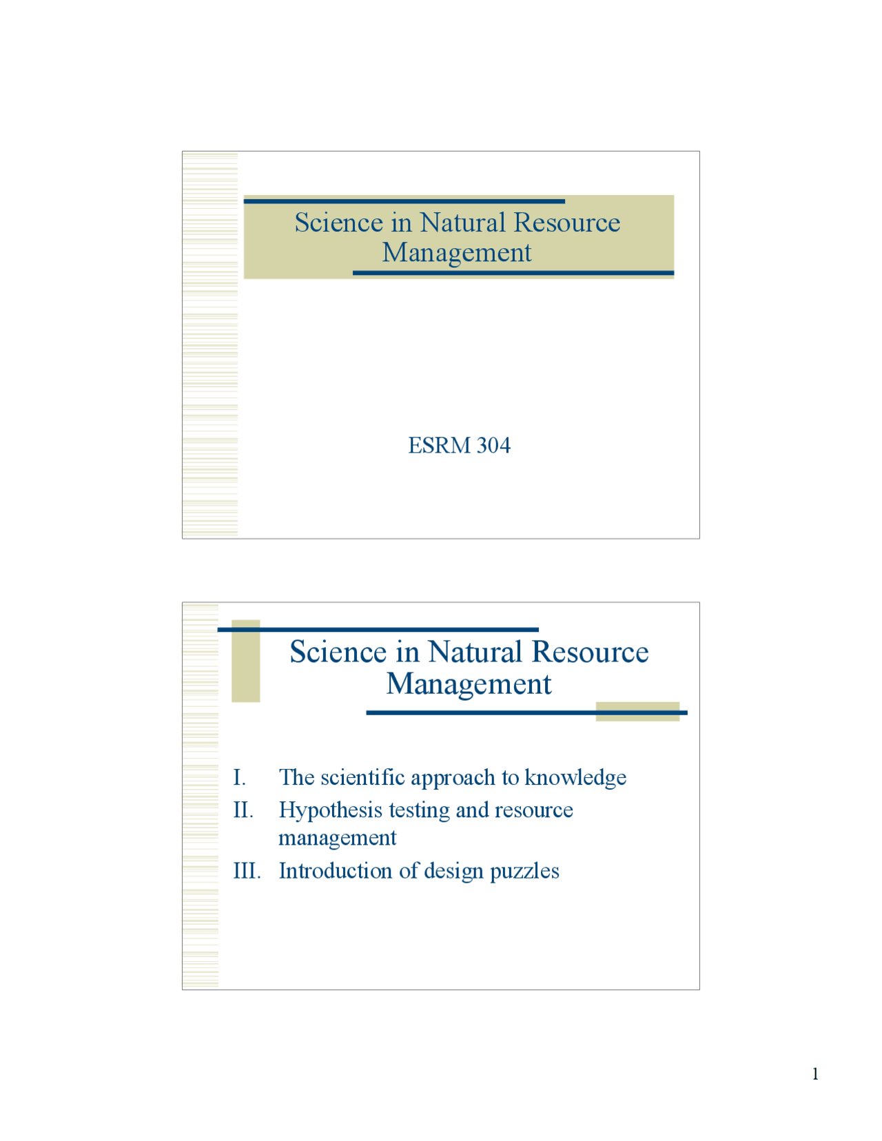 Lecture Slides Science In Natural Resource Management Esrm 304