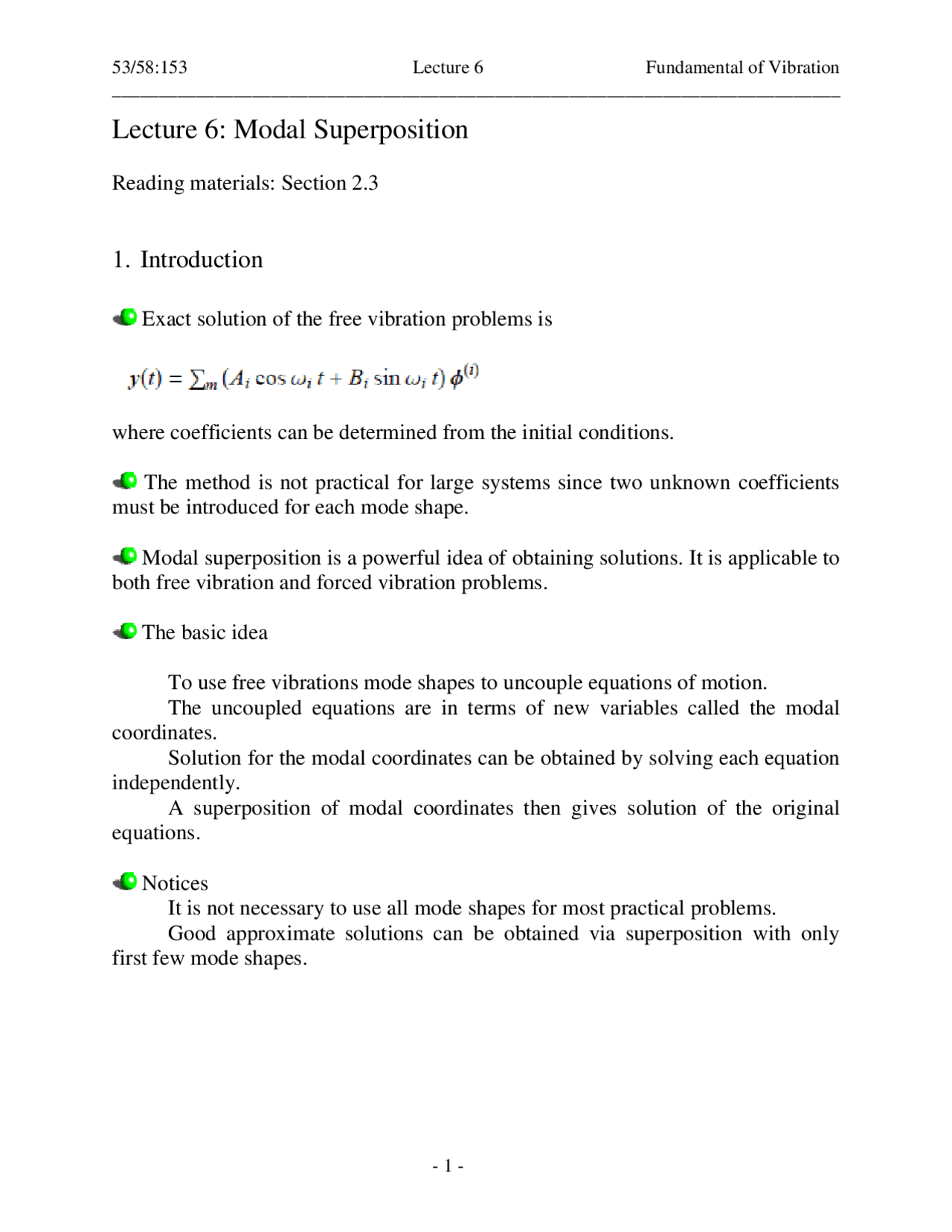 Modal Superposition in Vibration Dynamics | Study notes Mechanical ...