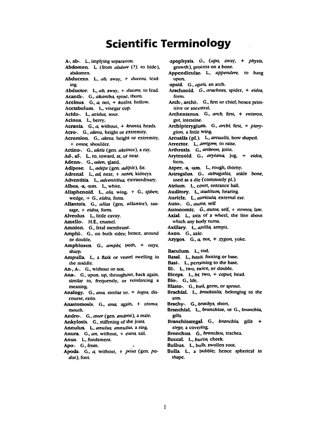Scientific Terminology - Biology of Fishes - Lecture Notes | FISH 311 ...