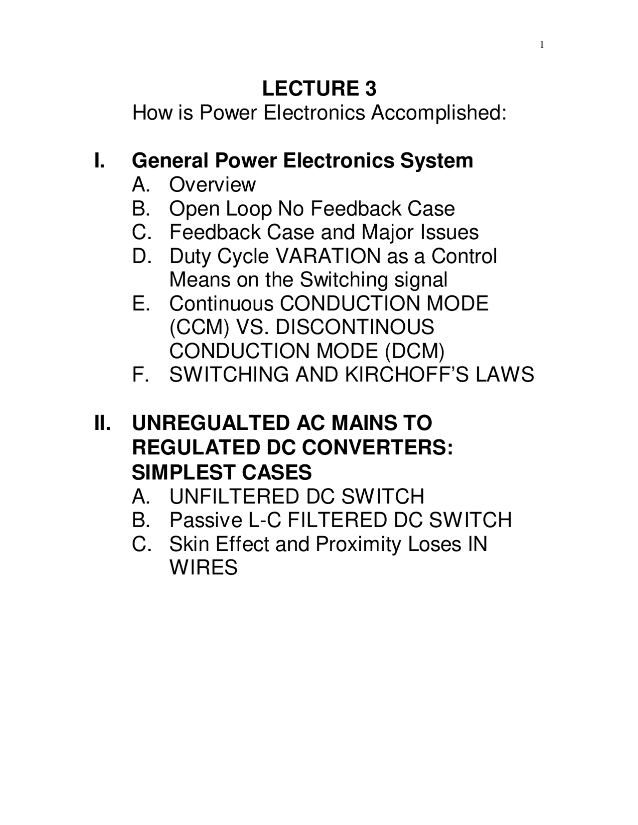 How is Power Electronics Accomplished - Notes | ECE 562 - Docsity