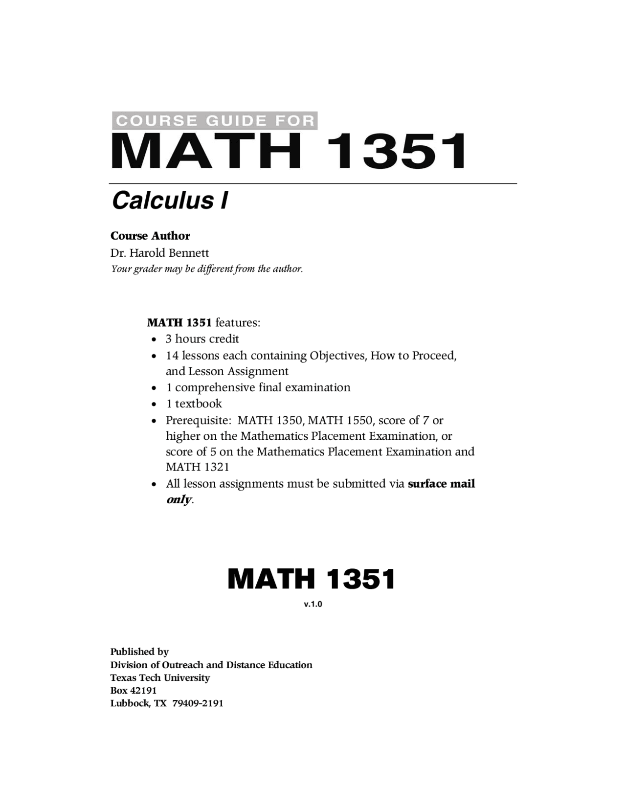 Functions and Graph, Limits - Introduction to Calculus | MATH 1351 ...